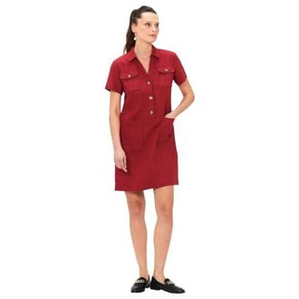 Caroll Robe Courte 100% lin Manches courtes ebene 42