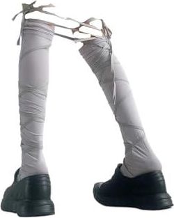 Generic Chaussettes &agrave; lani&egrave;res, style punk ballet pour femme, gris, Taille Unique