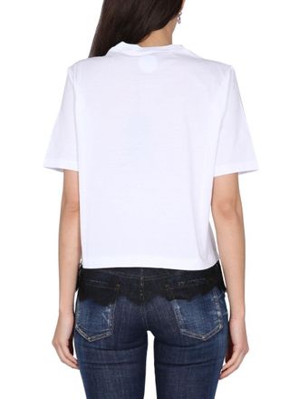 Dsquared2 Logo-Printed Cropped Cotton T-Shirt - White