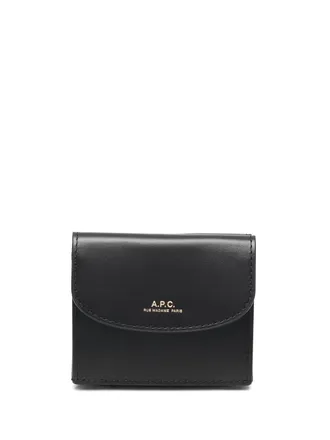 A.P.C. portefeuille &agrave; logo emboss&eacute; - Noir