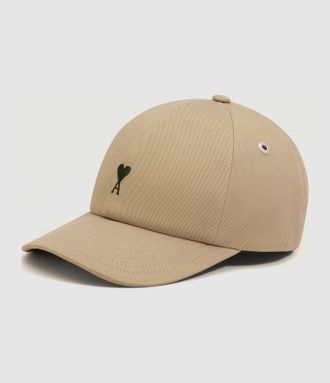 Ami Casquette Black Ami De Coeur Embroidery Beige Taupe