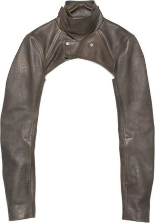 Rick Owens Microbiker Cropped Leather Jacket