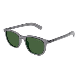Montblanc Geometrische Acetat-Sonnenbrille mit Snowcap-Logo - - Accessories - Herren - Grau - 50 MM