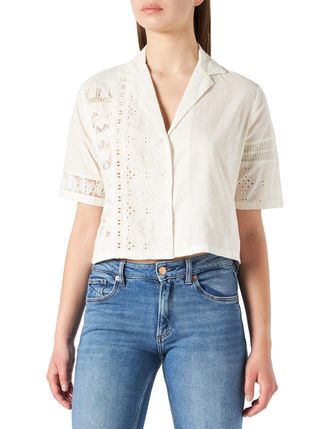 Desigual Womens CAM_Puerto RICO Hemd, White, M