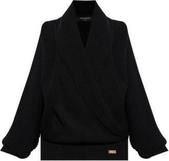 Balmain Oversized Kapuzenpullover aus Strick - - Knitwear - Damen - Schwarzk - S