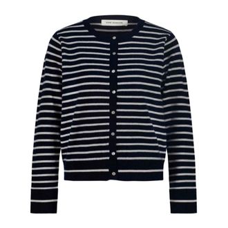 Sofie Schnoor Dunkelblauer Gestreifter Cardigan mit Knopfleiste - - Knitwear - Damen - Blau - L