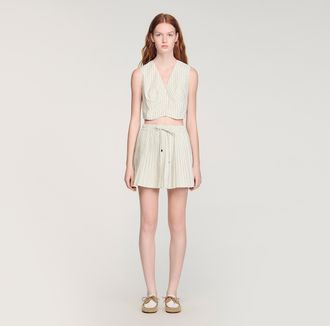 Sandro Top court strass&eacute; &agrave; rayures