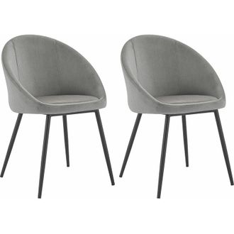 Happy Garden Happy Garden - Lot de 2 chaises vintage diane velours gris