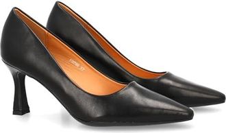 Shoes & Blues Chaussures de salon classiques avec pointe fine et talon confortable. Imprimé uni. Idéales pour les femmes en automne hiver., Noir, 38 EU