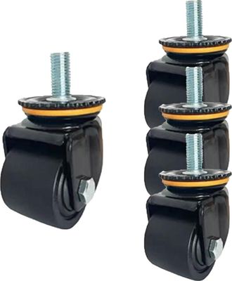 Generic 4er-Set Universal-Rollen mit M16-Gewindeschaft, 2/2,5/3 Zoll Nylon-Ersatzrollen, Hochleistungsräder mit Bremse für mechanische Geräte