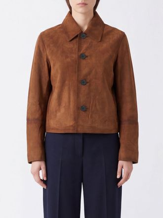 Zadig&Voltaire Surchemise Lessa en cuir su&eacute;d&eacute; &agrave; col classique