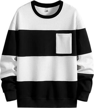 Generic Pull en polaire &agrave; manches longues - Chaud - Coupe ajust&eacute;e - Pour homme - Confortable - Pull dhiver, Blanc., 6XL