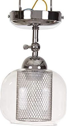 Homemania 1446-51-19 Wandleuchte Neona für Wohnzimmer, Küche, Schlafzimmer, Büro Wandleuchte, Licht, Chrom, Metall, Glas, 16 x 15 x 24 cm