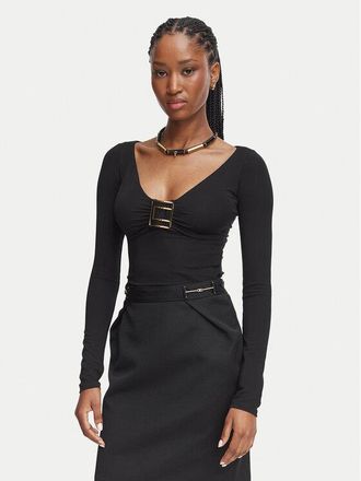 Elisabetta Franchi Bluse MD-005-67E2-V280 Schwarz Slim Fit