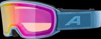 Alpina NAKISKA Q-LITE - verspiegelte, kontrastverst&auml;rkende OTG Skibrille mit 100% UV-Schutz f&uuml;r Erwachsene - smoke-blue matt - one size