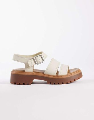 Timberland Sandales &agrave; bride arri&egrave;re en nubuck - Beige clair-Neutre