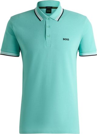 BOSS Herren Paddy Paddy Poloshirt aus Baumwoll-Piqué Türkis S