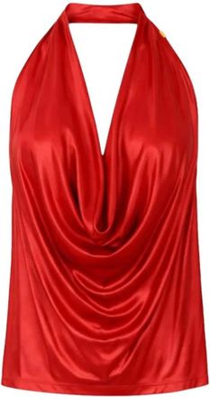 Elisabetta Franchi Femme, Tops, Rouge, Taille: 40 FR Haut dos nu drap&eacute;