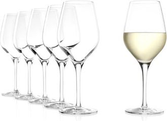 Stölzle Weißweingläser Exquisit 6er-Set 350 ml - Hochwertige Weingläser ideal für schwere Weißweine - Eleganter Weißweinkelch aus Kristallglas - Stoß- & Spülm