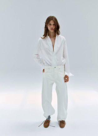 Mango Balloon-Jeans mit mittlerer Bundh&ouml;he cremewei&szlig; - Damen - 32 - MANGO