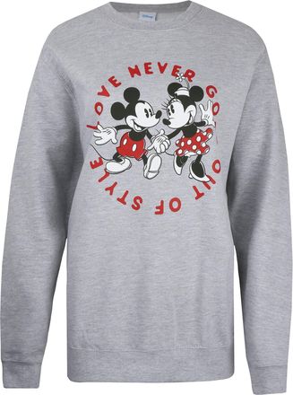 Disney Love Never Goes Out Of Style Sweatshirt Rundhalsausschnitt f&uuml;r Damen (Grau meliert)