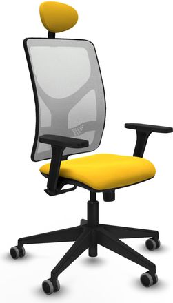 Piqueras y Crespo Schreibtischstuhl, verstellbare Armlehne, h&ouml;henverstellbare Lendenwirbelst&uuml;tze und festes Kopfteil, ausgestattet mit Sincro 3 Positionen und Schneides