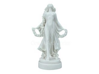 Generic Flora Göttin Golden Maiden of Blossoms Flowers Cast Marble Statue Skulptur