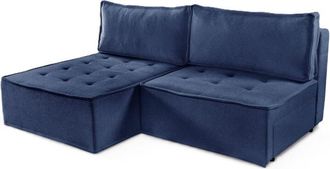 KAISER Bohoo Mini modernes Ecksofa mit Schlaffunktion Blau Links