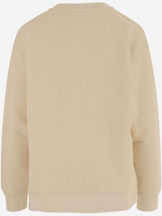 Valentino Womens Cotton Sweatshirt With Logo Cream Top