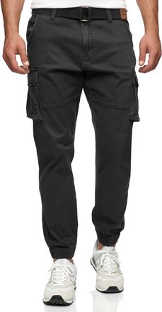 Indicode Herren Kerr Cargohose aus 98% Baumwolle | Cargo Hose f&uuml;r M&auml;nner Black, XXL