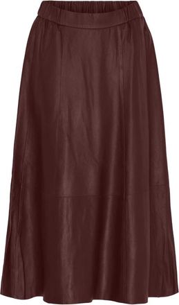 BTF-CPH Btfcph - Jupe midi trap&egrave;ze en cuir - Femme - Jupes - Rouge - Taille: 36 FR