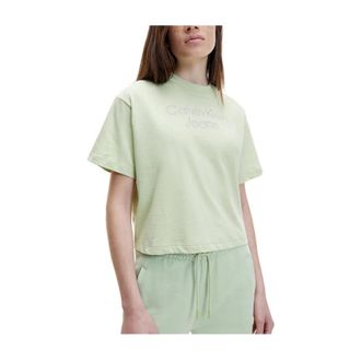Calvin Klein Besticktes T-Shirt - - Tops - Damen - Gr&uuml;n - L