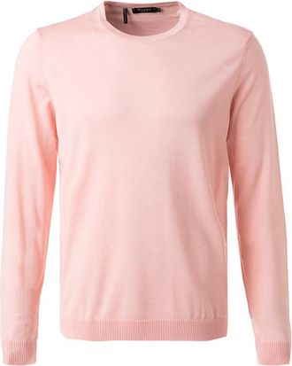 Maerz MAERZ Muenchen Herren Pullover rosa Merinowolle unifarben