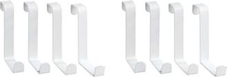WENKO T&uuml;rhaken 4er Set, Garderobenhaken f&uuml;r die T&uuml;r in Bad oder K&uuml;che, 7,6 x 1,2 x 6 cm, wei&szlig; matt (Packung mit 2)