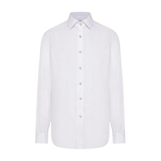 Kiton Shirt Linen - - Shirts - Herren - Wei&szlig; - L