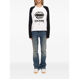 Zadig&Voltaire Rhinestone-Embellished Lip Graphic Shirt - White