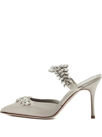 Manolo Blahnik mules Lurum &agrave; talon - Gris