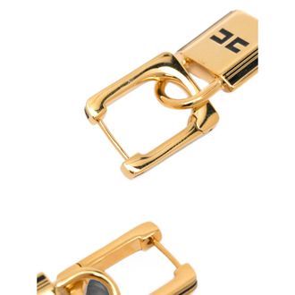 Elisabetta Franchi Padlock Motif Drop Earrings - Gold