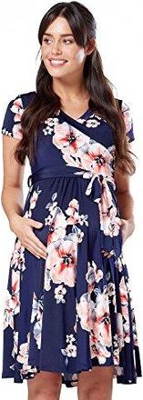 Happy Mama Happy Mama.Maternité dallaitement Femme Robe Manche Courte Couche Double.598p (Style 10, 42, XL)