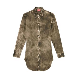 Diesel C-Lavel Longline Hemd - - Blouses & Shirts - Damen - Braun - 2XS