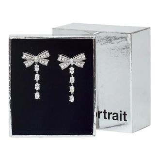 Self Portrait Boucles doreilles pendantes en cristal et perle - Femme - Accessoires - Blanc - Taille: ONE Size