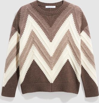 Gerard Darel Pull en laine &agrave; chevrons - RECA - Beige ros&eacute;