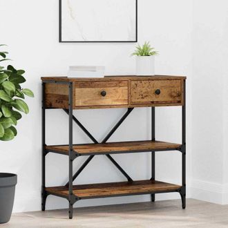 vidaXL Table console avec tiroir avec &eacute;tag&egrave;re Autre Marron bois vidaXL