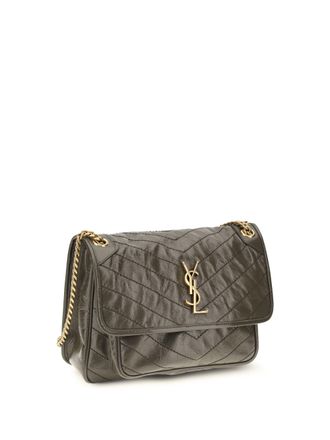 Saint Laurent Womens Niki Shoulder Bag Light Musk Calf Leather Bos Taurus