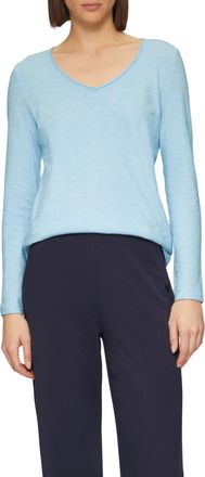 s.Oliver Langarmshirt aus Slub Yarn mit Rollkanten am Ausschnitt