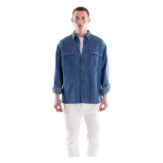Paolo Pecora Homme, Chemises, Bleu, Taille: S Veste Chemise