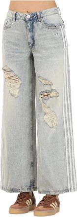adidas Femme, Jeans, Bleu, Taille: W25 Loose Denim Destressed
