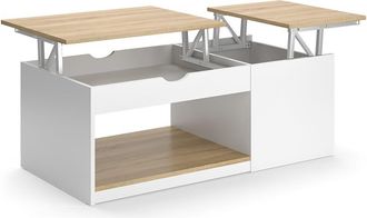 Vicco Couchtisch Avela, Wei&szlig;/Sonoma, 55 x 110 cm