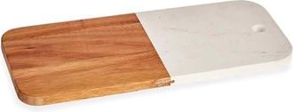 San Ignacio KINVARA Schneidebrett aus Holz und weißem Marmor, 38 cm