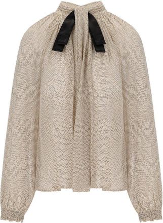 Elisabetta Franchi BLOUSE &Agrave; POIS CR&Egrave;ME ELISABETTA FRANCHI